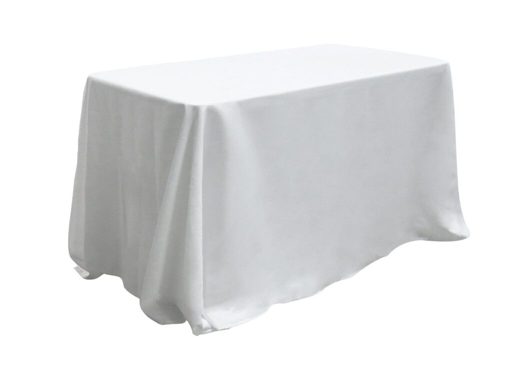 » 4FT Long White Linen Table