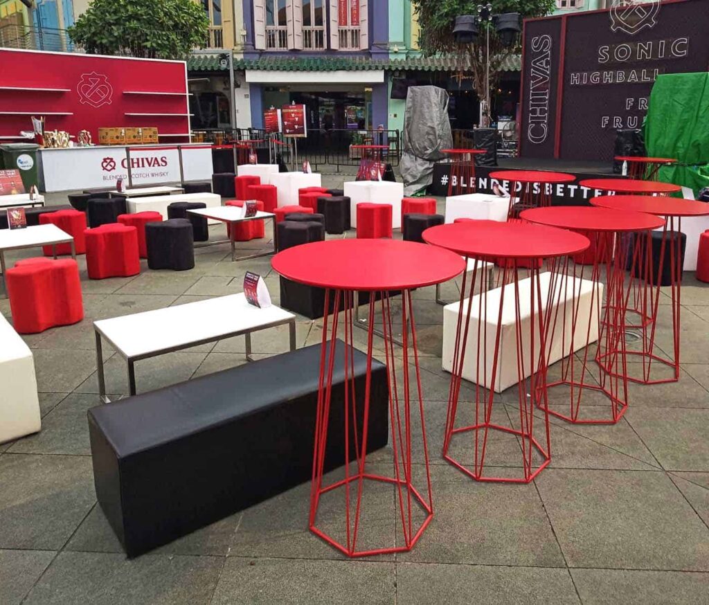 Hexagon™ Bar Table Red - Events Partner
