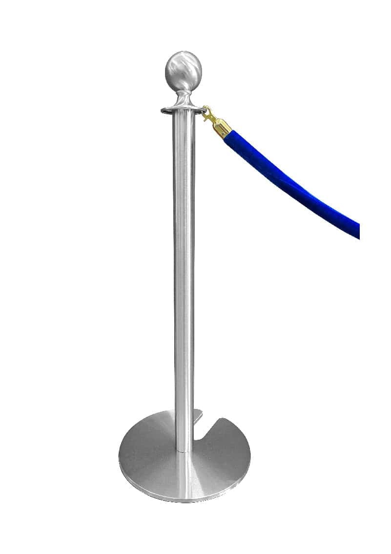 Classic Silver Pole With Blue Rope - Events Partner