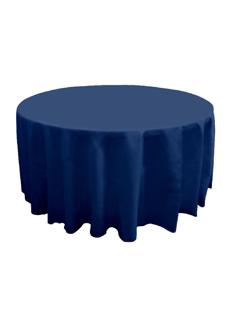 6FT Round Blue Linen Table - Events Partner